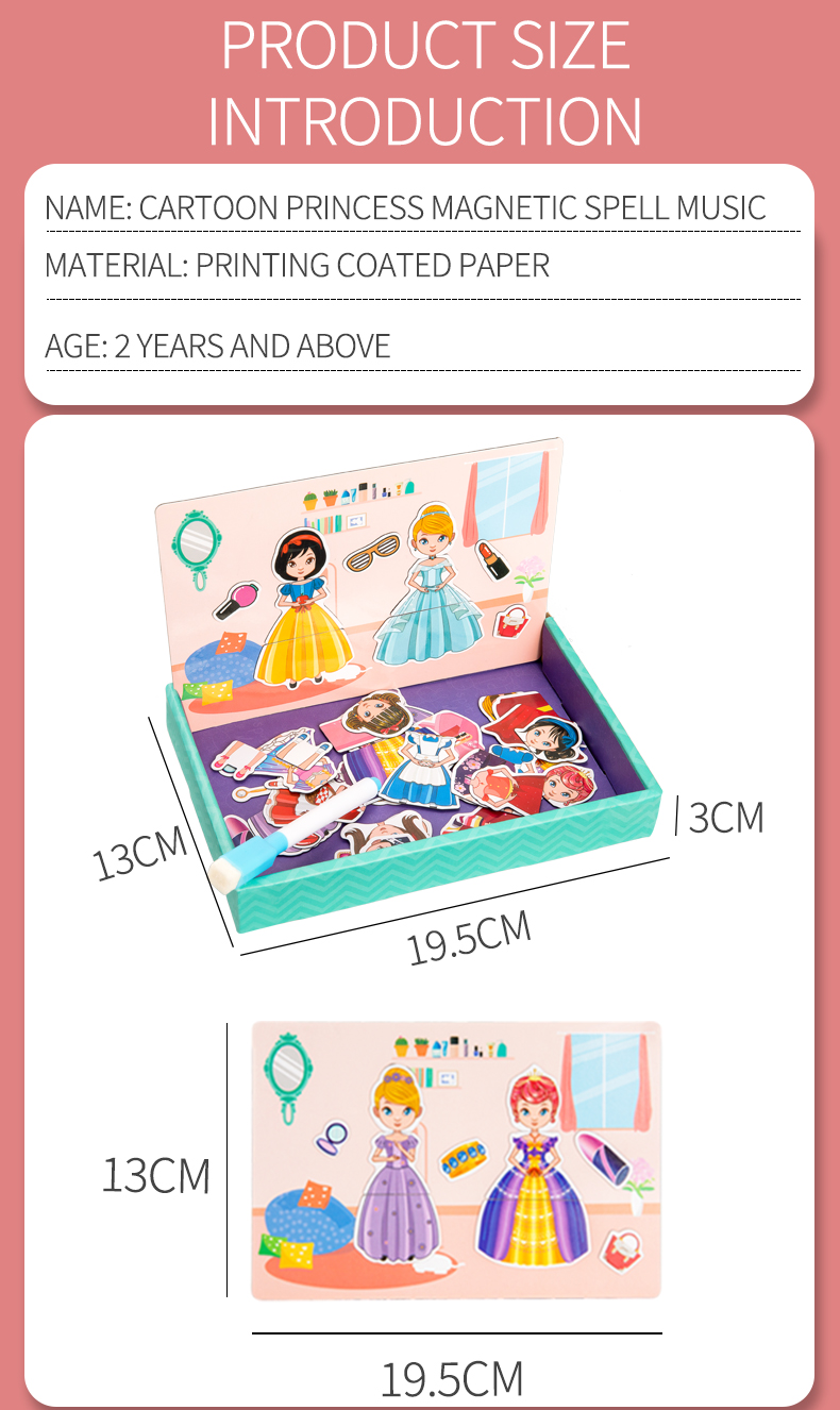 TEMI Magnetic Puzzle Game Toy Board Box Educational Learning Toy Dress ...