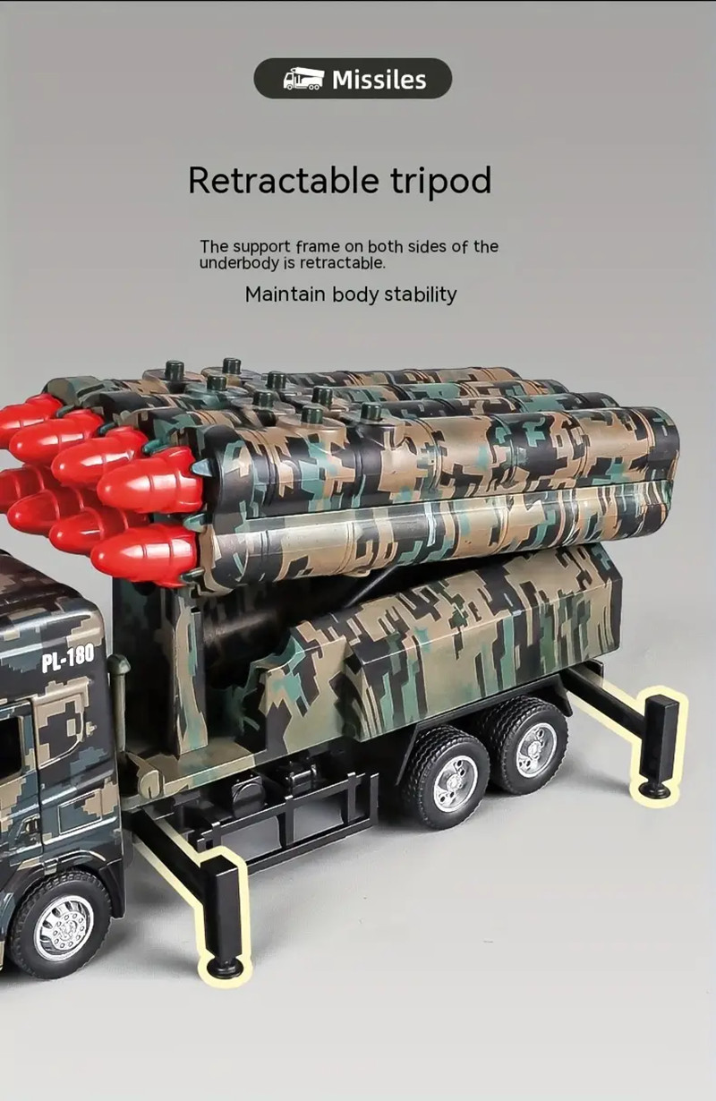 Alloy Missile Car Can Launch Toy Rockets, Tanks, Artillery, Military ...