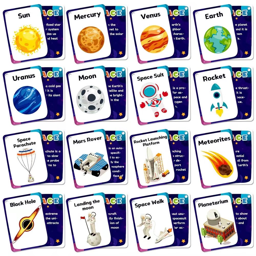 English Planet Flash Card Universe Solar System Flashcards Baby ...