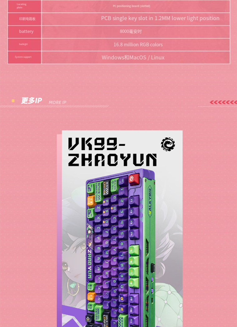 Valkyrie VK99 Lv bu/Zhao Yun Customized Mechanical with multifunctional ...