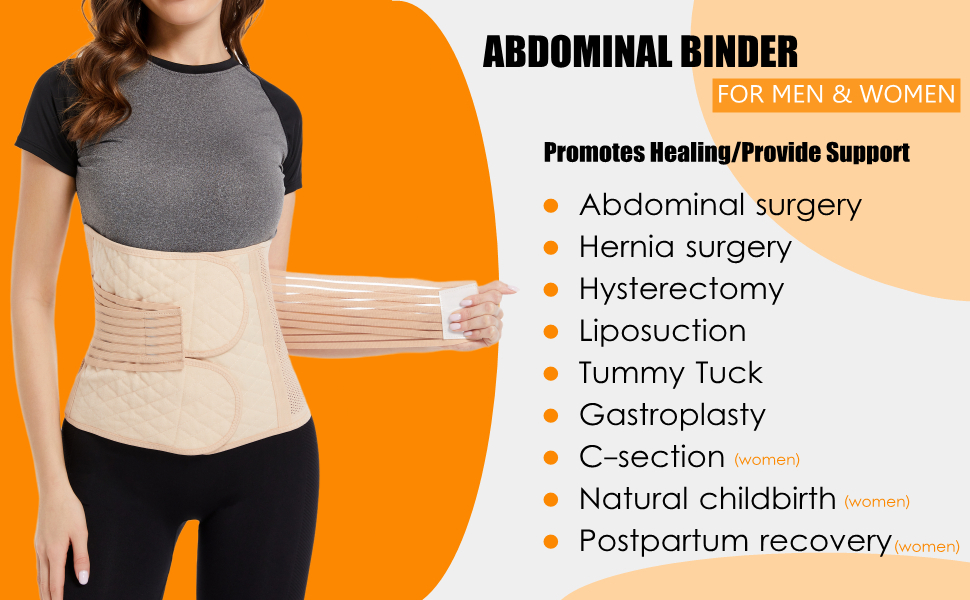 Abdominal Binder for Post Surgery, Postpartum Recovery Belly Band C ...