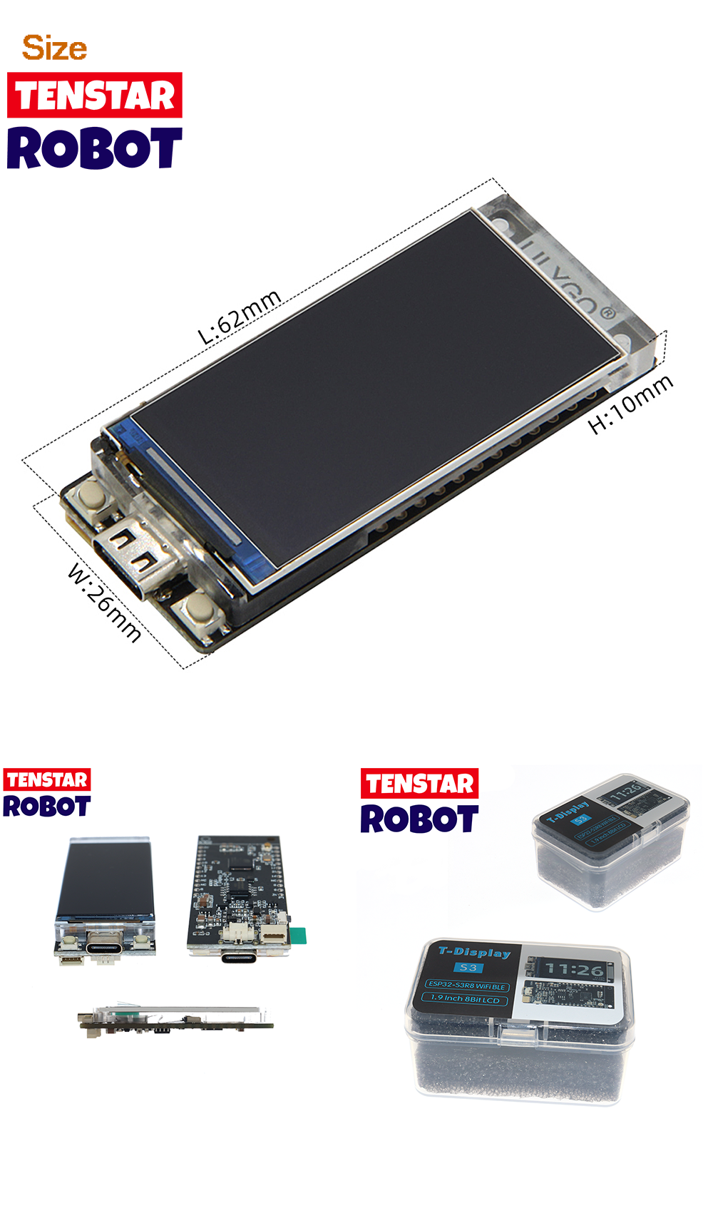T-Display-S3 ESP32 S3 with 1.9 inch ST7789 LCD Display Development ...
