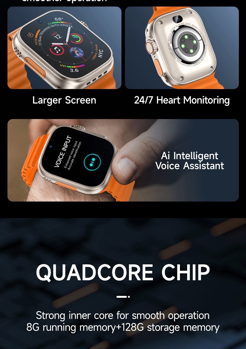 S9 Ultra Smart Watch with SIM card slot GS37 ultra 4G Dual Camera Video ...