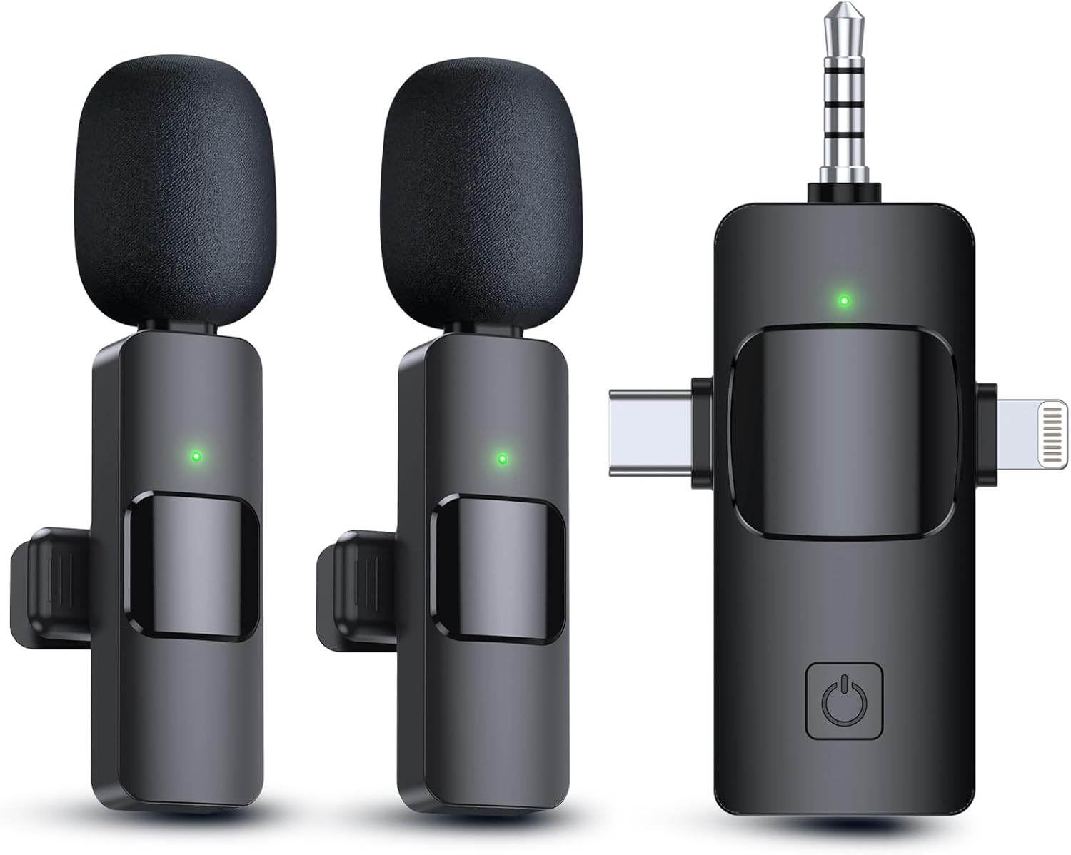 Universal Wireless Collar Clip Microphone 3in1 Type C & 3.5mm Wireless ...