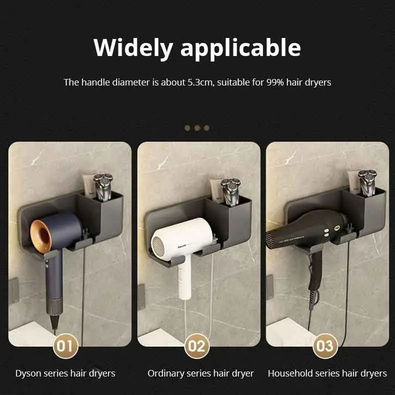 Hair Dryer Bracket - No Punching Bathroom Hanging Rack for ...