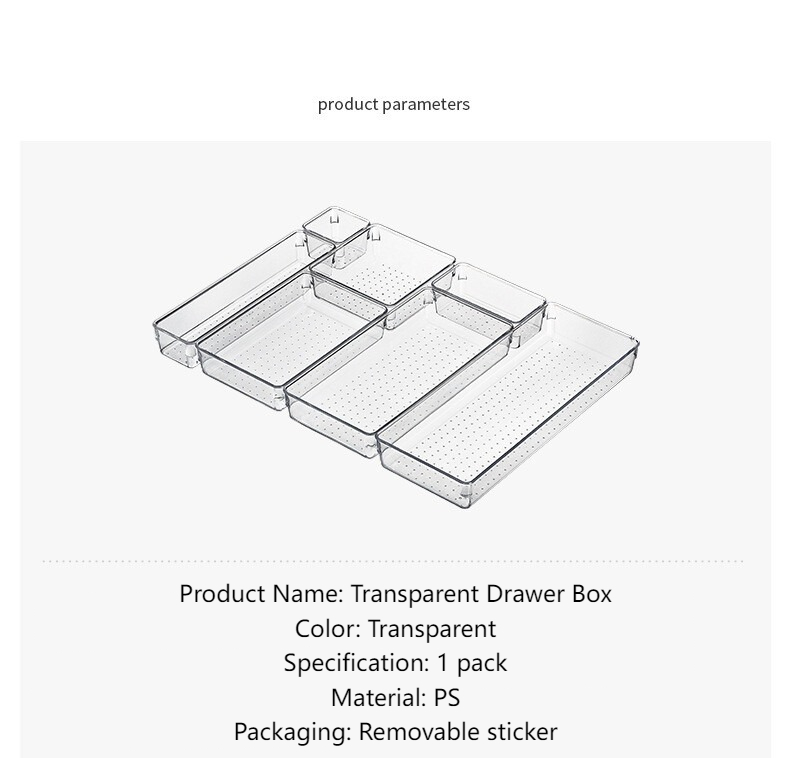Drawer Storage Box Multiple Specifications Ps Material Lidless Grid ...