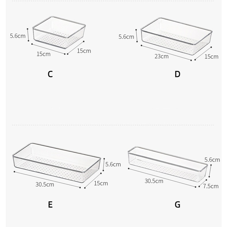 Drawer Storage Box Multiple Specifications Ps Material Lidless Grid ...