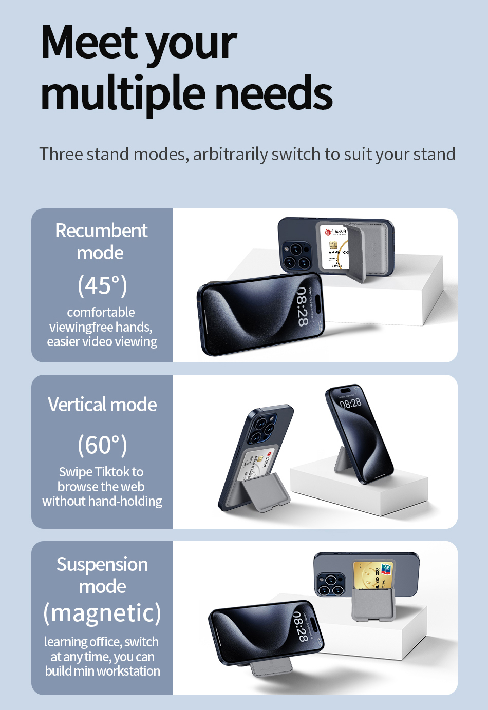 WiWU Mag Wallet Portable Stand Card Wallet Strong Magnetic Adsorption ...