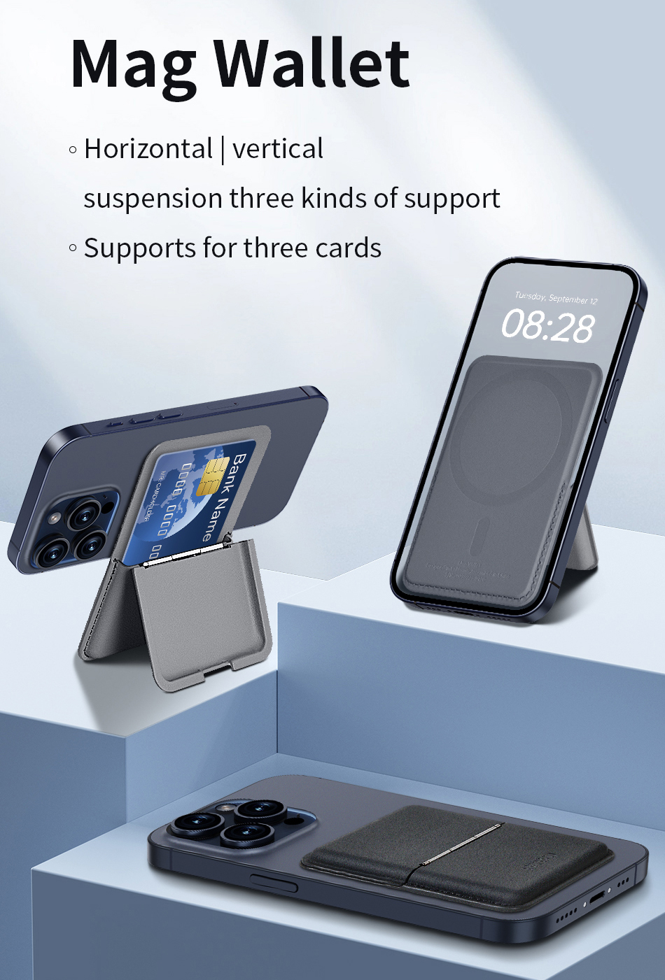 WiWU Mag Wallet Portable Stand Card Wallet Strong Magnetic Adsorption ...