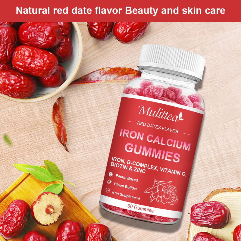 Mulittea Iron Calcium Gummies Blood Builder Natural Iron Supplement ...