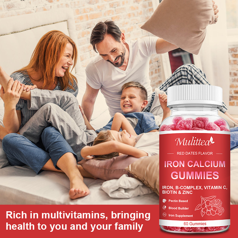 Mulittea Iron Calcium Gummies Blood Builder Natural Iron Supplement ...