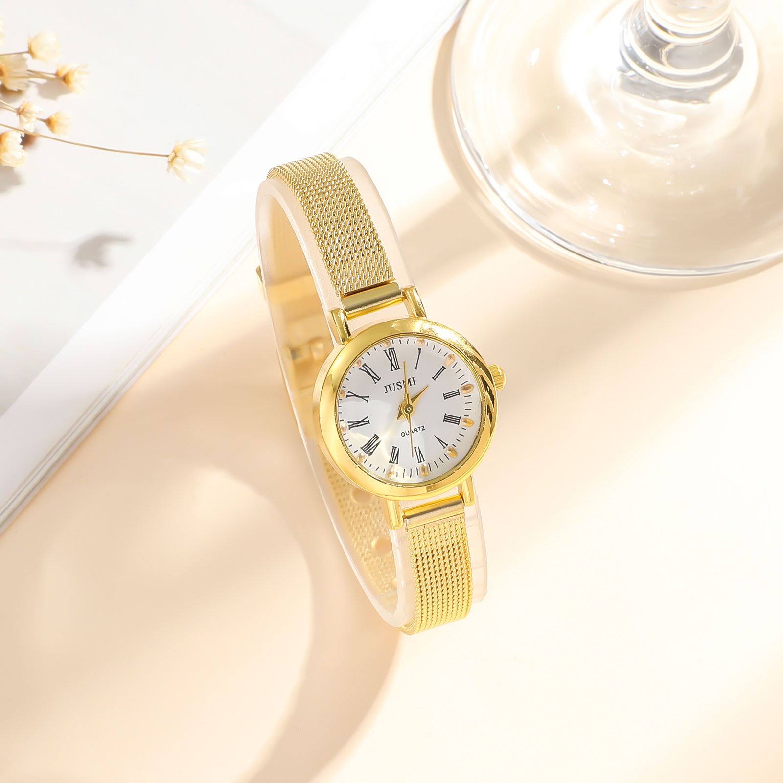 Cross-border Women's Watch Casual Simple fine strap Roman graduated ...
