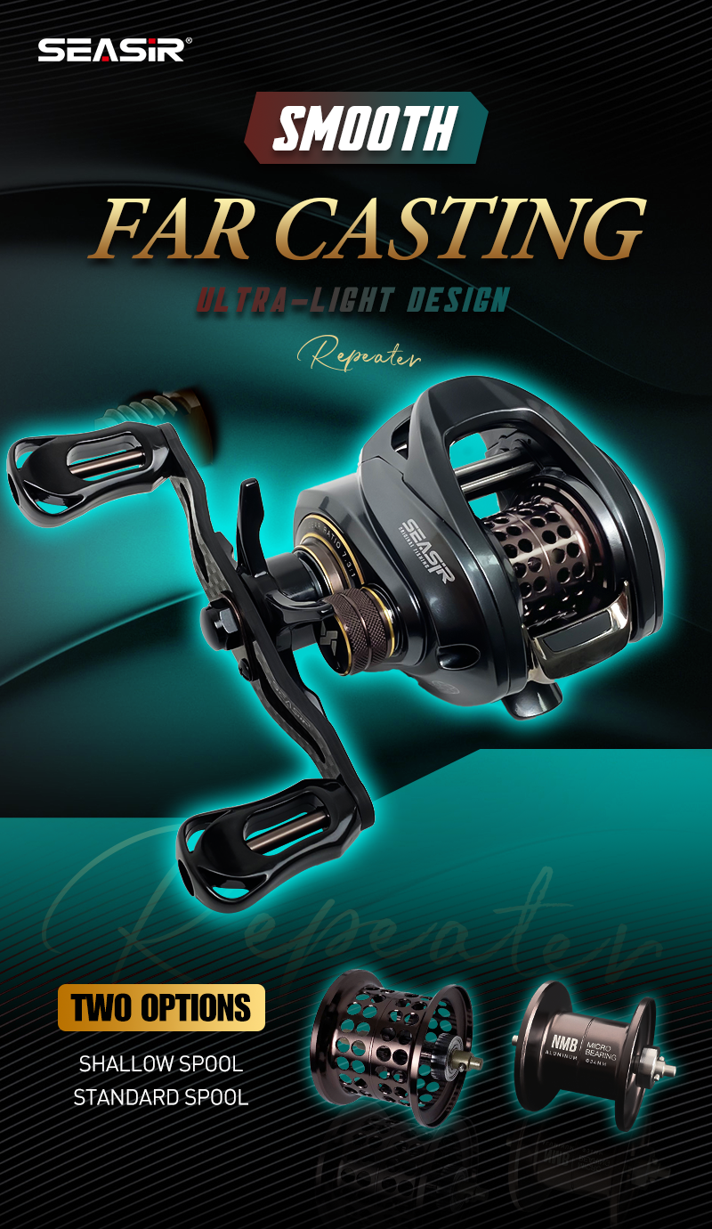 SEASIR REPEATER 179g Double Spools Ultra Light Baitcasting Reel Carbon Rocker And Grip Brass ...
