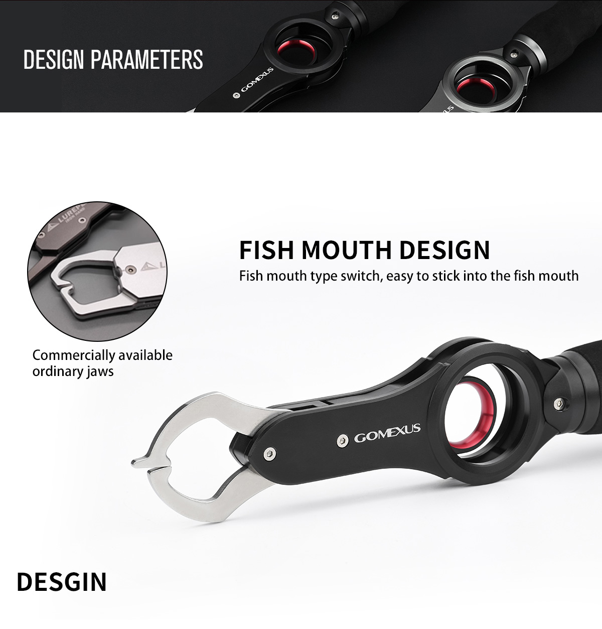 Gomexus Fishing Gripper Aluminum Fish Grip Fish Tackle Lip Grip Holder ...
