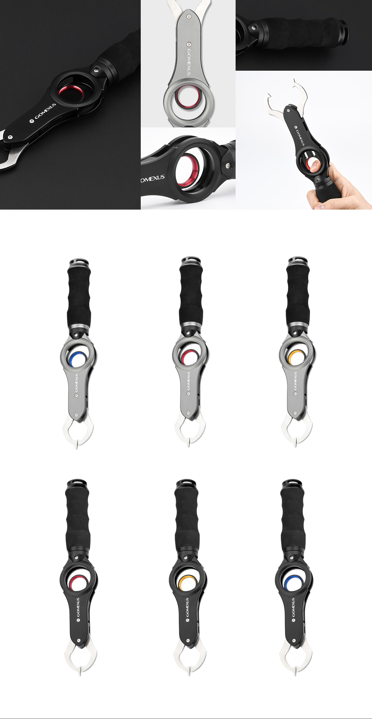 Gomexus Fishing Gripper Aluminum Fish Grip Fish Tackle Lip Grip Holder ...