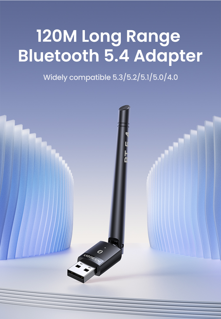 UGREEN Bluetooth 5.4 Adapter for PC Long Range 100M USB Bluetooth ...