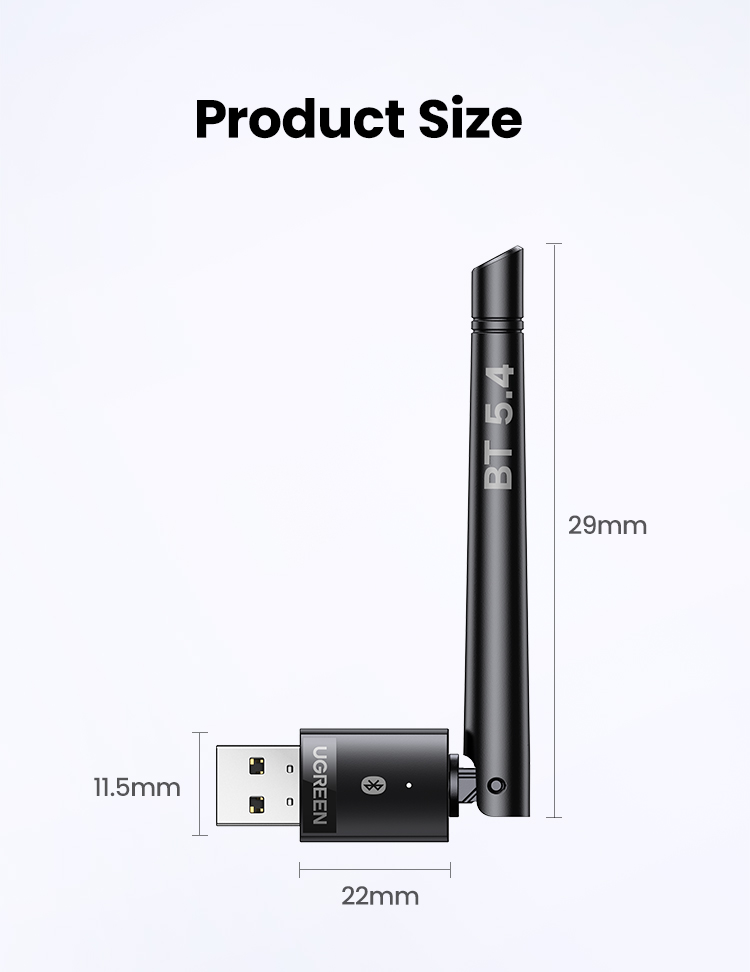 UGREEN Bluetooth 5.4 Adapter for PC Long Range 100M USB Bluetooth ...
