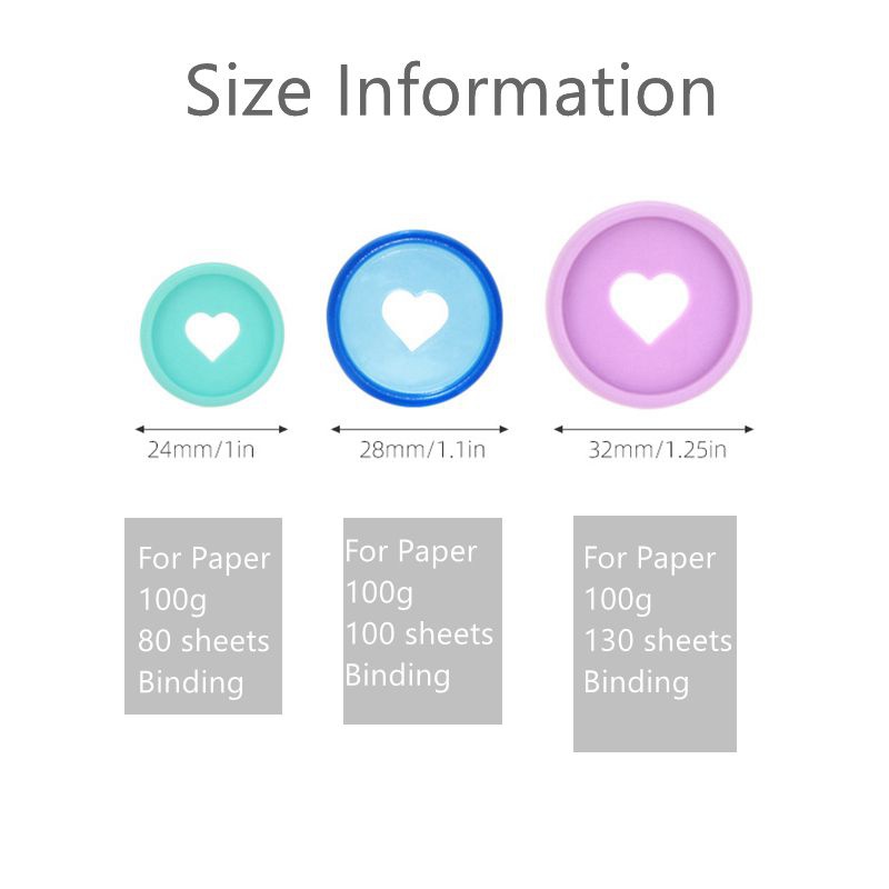 ITSYHPRO 50 Pcs 32mm Solid Heart Disc Binder for Notebooks Diy Loose ...