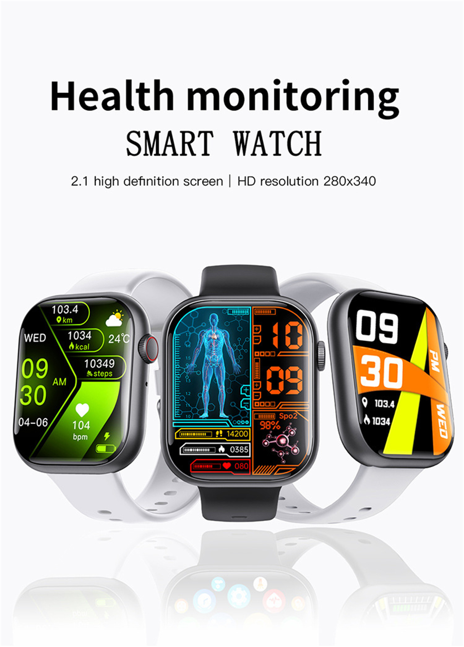 SKMEI F58 Smartwatch Bluetooth call Blood Glucose All-day Blood ...