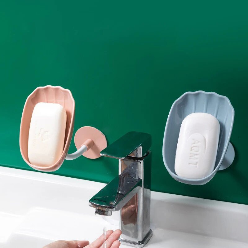 Upgraded Soap Box with Drainage - Double Grid Wall-Mounted Soap Rack ...