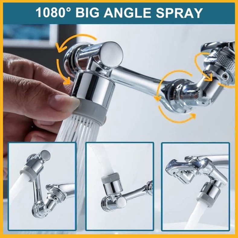 Upgraded Dual-mode Effluent 1080° Rotatable Faucet Extender Washbasin ...