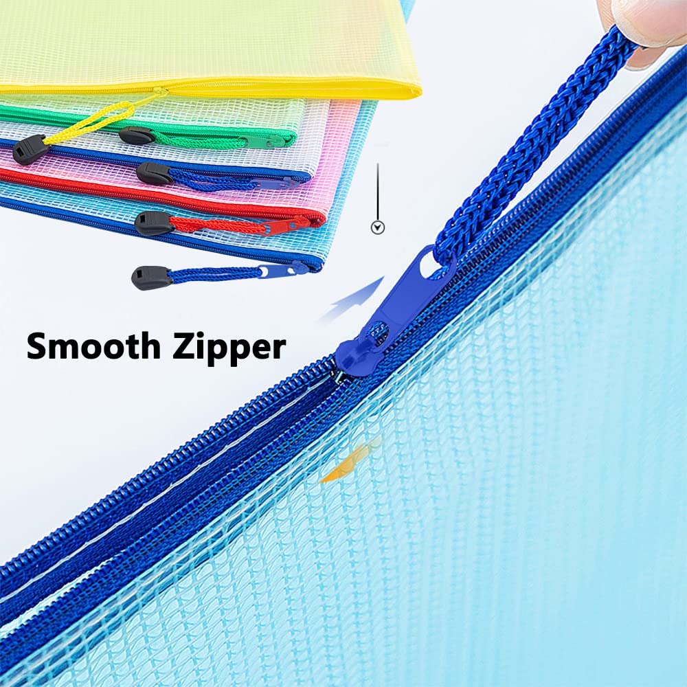 10Pcs A4 Size Zipper Pockets With Identification Note, Thick Waterproof ...