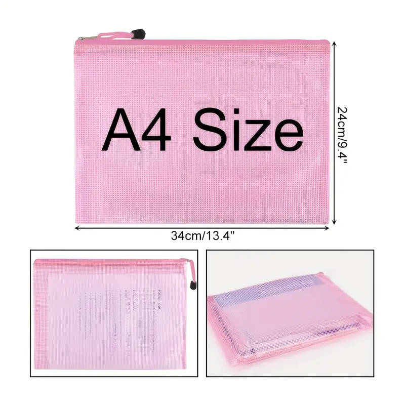 10Pcs A4 Size Zipper Pockets With Identification Note, Thick Waterproof ...