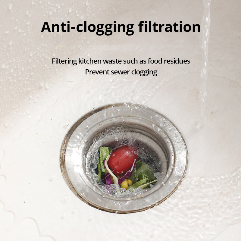 100pcs Disposable Sink Filter Kitchen Sewer Net Garbage Filter Bag Sink ...