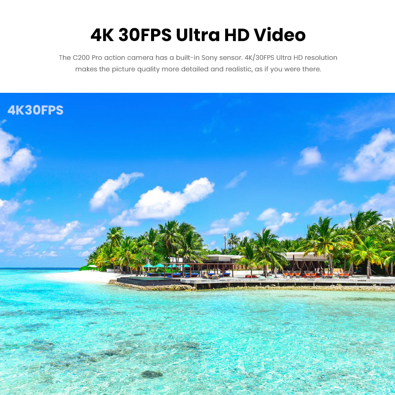 SJCAM C200/C200PRO 4K Mini WiFi Action Camera With IPS Screen 5M Body ...