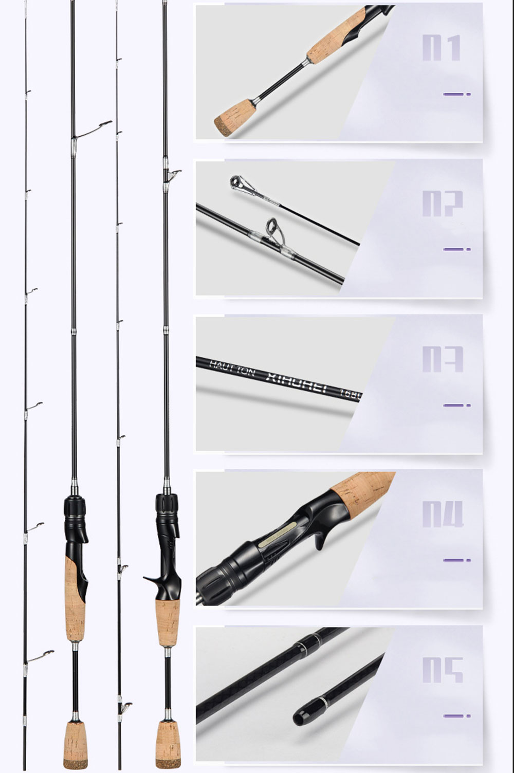 Power UL Fishing Rod 1.35M/1.5M/1.68M/1.8M Ultralight 1-4LB/2-10G ...