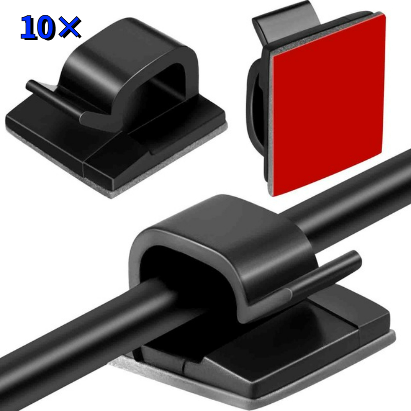 10/20/50PCS Cable Clips Self Adhesive Cord Management Black Wire Holder ...