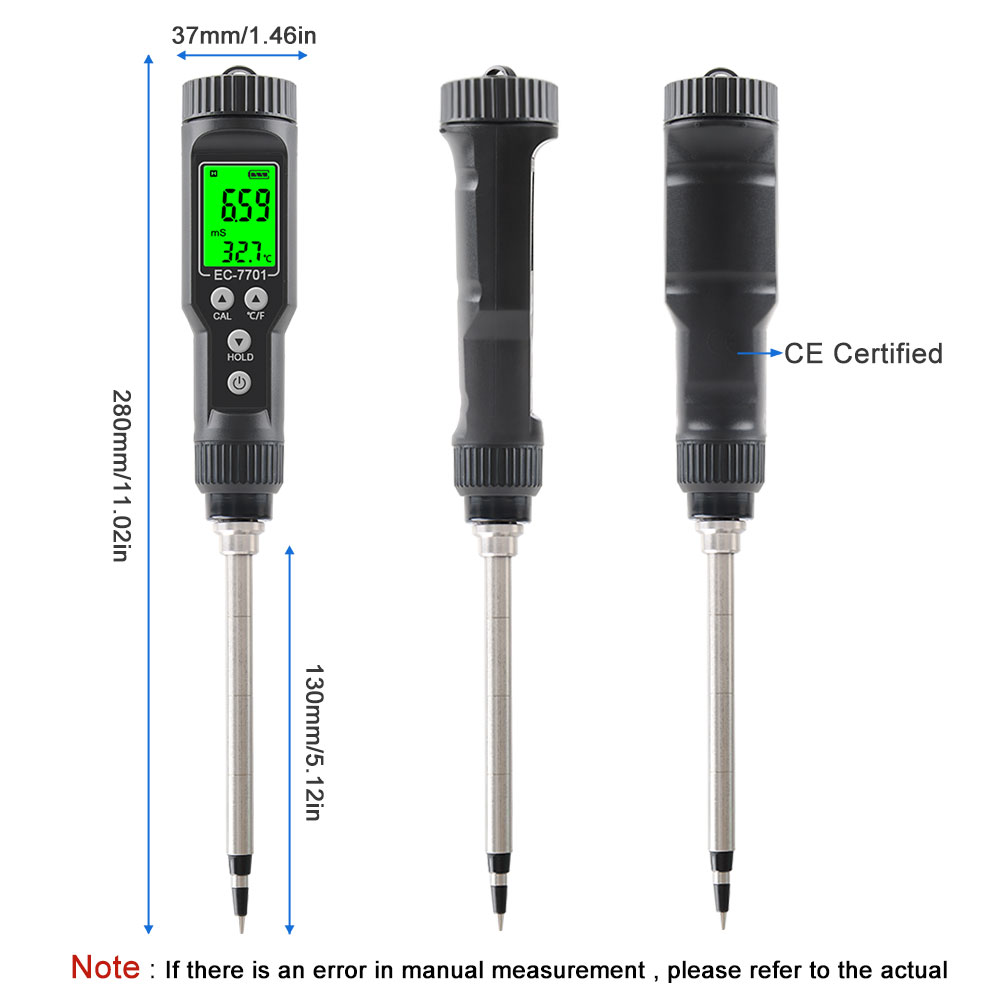 Digital display EC soil meter EC Conductivity tester Probe soil meter ...