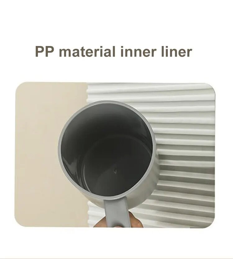 1pc Grey Creative PP Liner Drinking Cup Portable Office Large Capacity ...