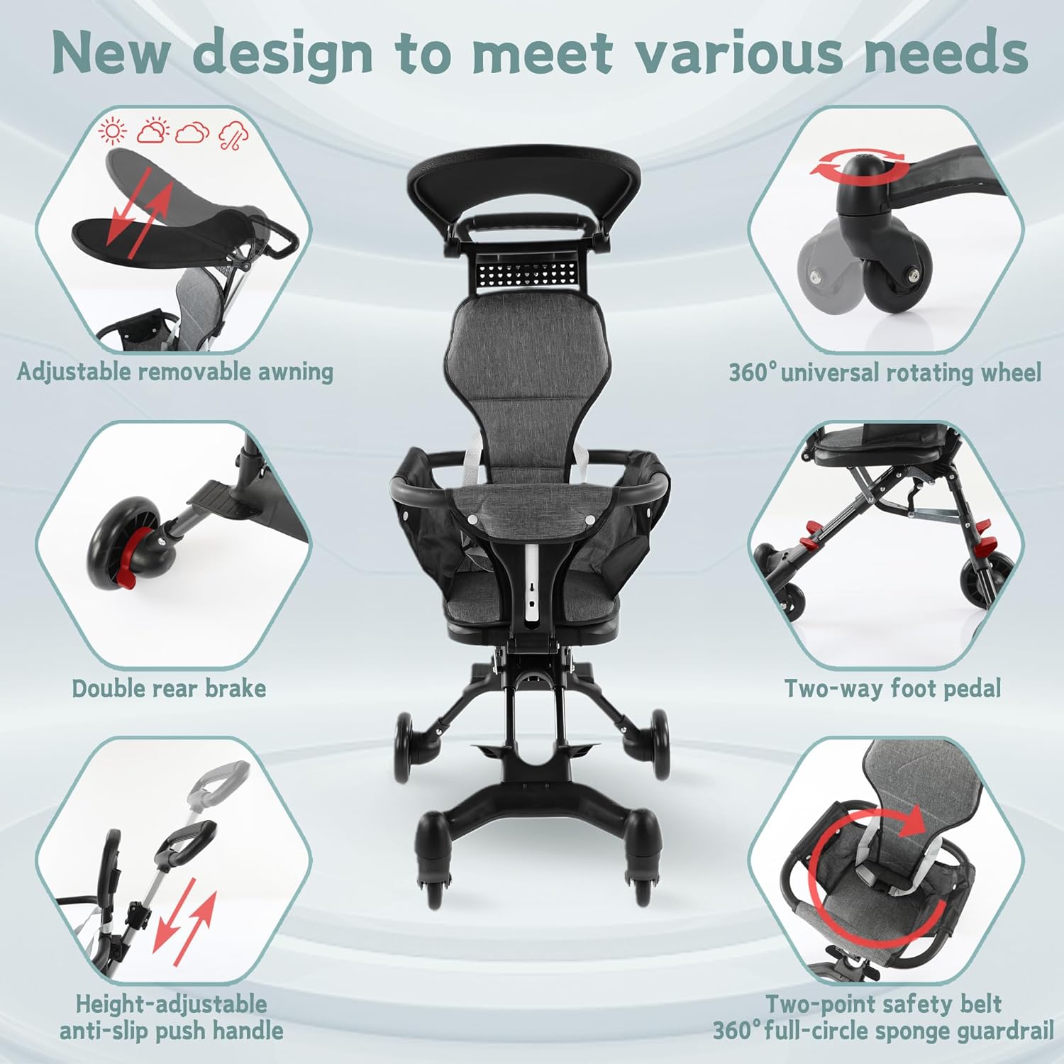 COD Foldable 2 Way Baby Stroller Magic stroller 4 wheels Ultra ...