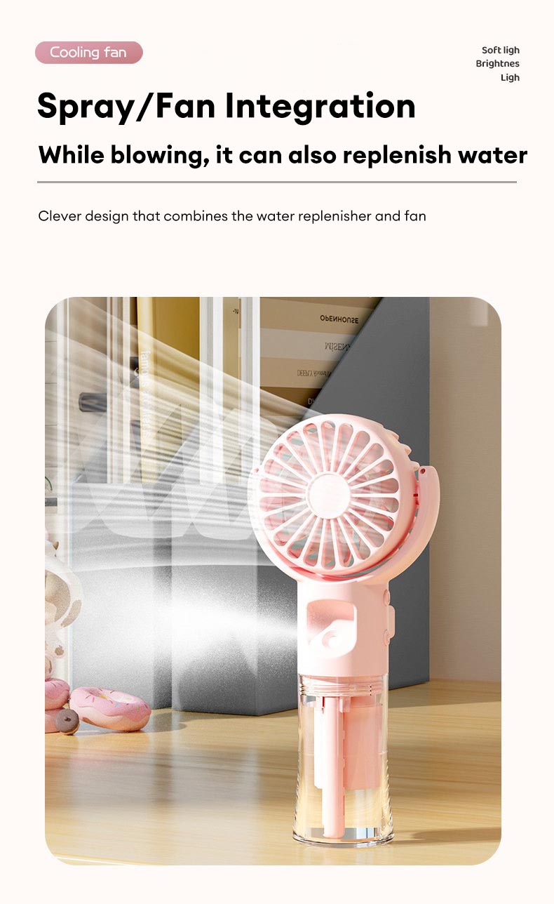 🔥【5000mah Fast Charge 】Handheld Spray Fan 3 Speed Usb Fan Wind Neck ...