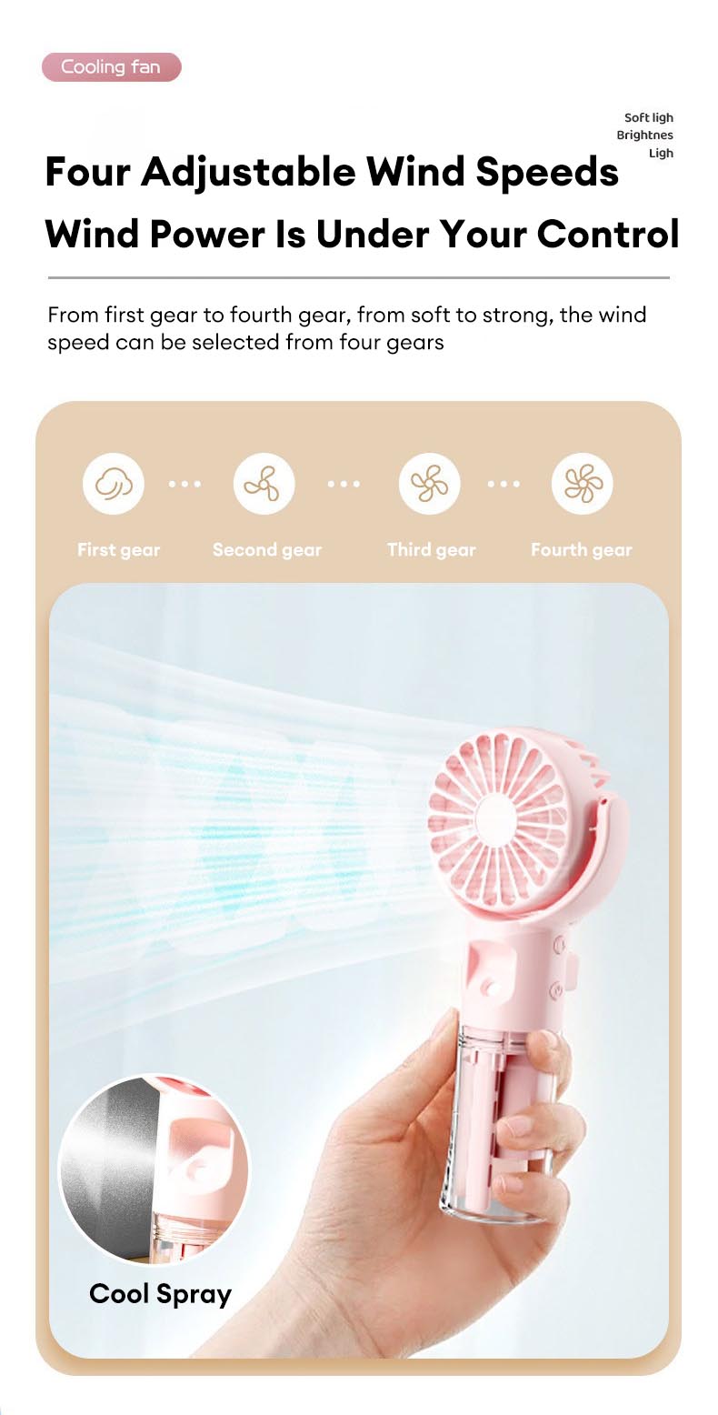 🔥【5000mah Fast Charge 】Handheld Spray Fan 3 Speed Usb Fan Wind Neck ...