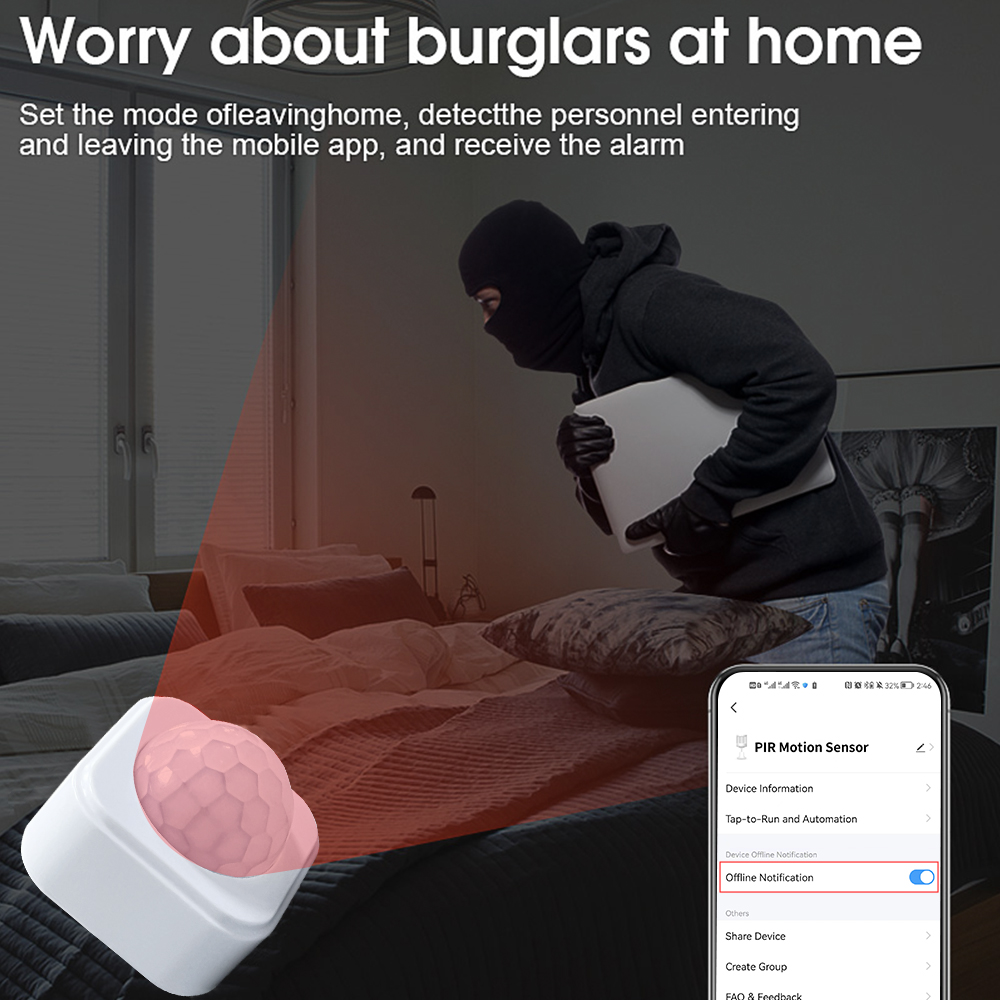 Onenuo Zigbee Human Body PIR Motion Sensor Detector Safe Smart Life ...