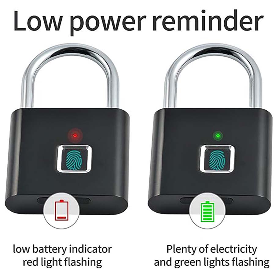 1 Small Fingerprint Padlock Household Security Door Lock Anti-theft ...