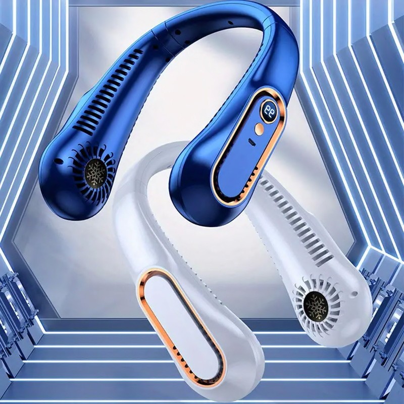 1pc Vaneless Hanging Neck Fan, Portable USB Cooler Fan With 5 Speeds ...