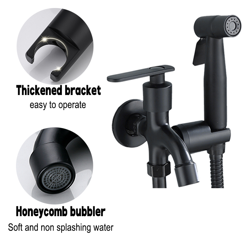 Bidet spray set Stainless steel hand bidet two way tap bathroom faucet ...