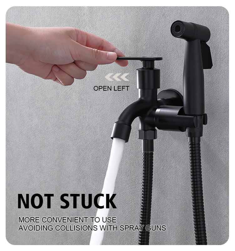 Bidet spray set Stainless steel hand bidet two way tap bathroom faucet ...