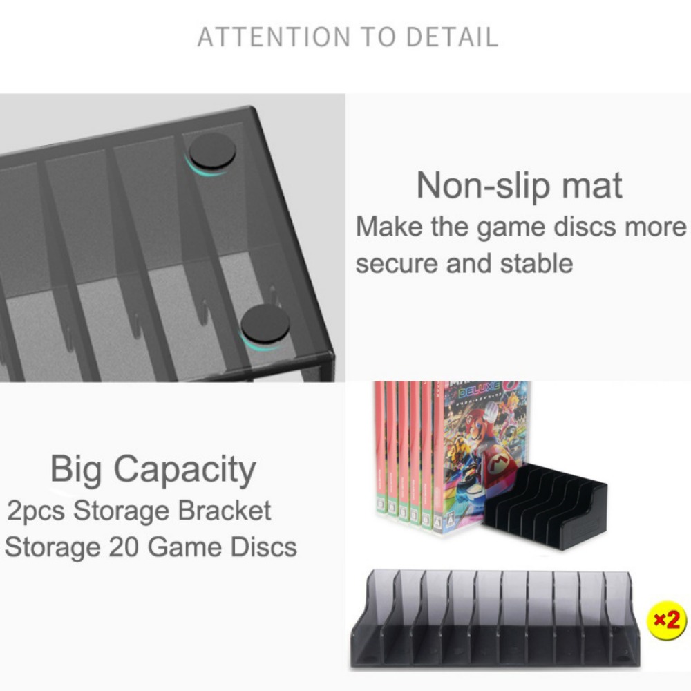 2Pcs/Set Game Card Box Storage Stand 24Pcs CD Disk Holder Support For ...