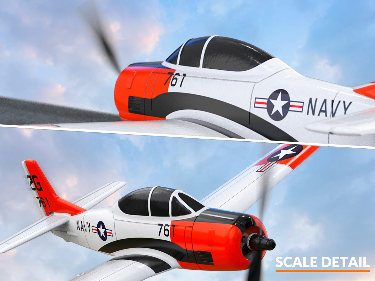 VOLANTEXRC RC Airplane Control 2.4Ghz 4CH Aileron T28 Trojan 400mm ...