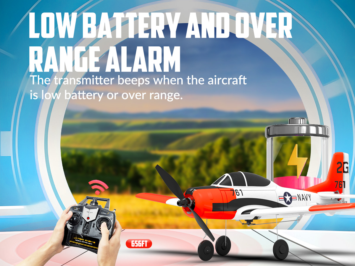 VOLANTEXRC RC Airplane Control 2.4Ghz 4CH Aileron T28 Trojan 400mm ...