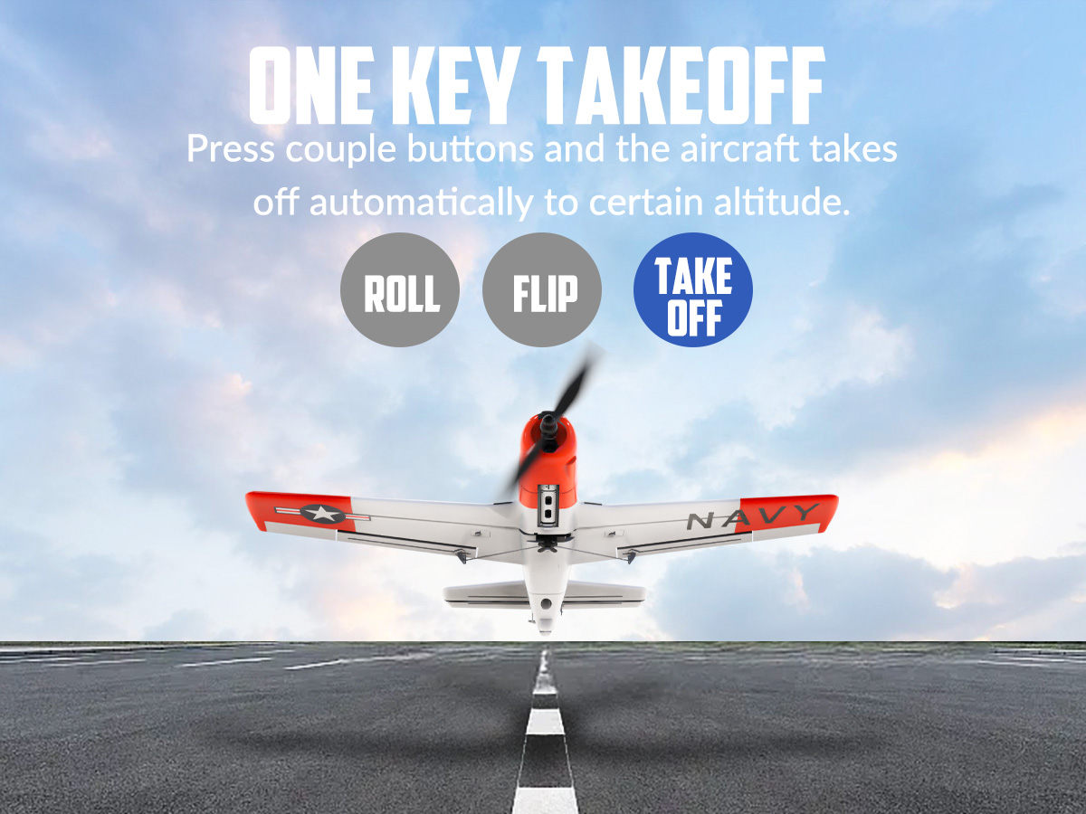 VOLANTEXRC RC Airplane Control 2.4Ghz 4CH Aileron T28 Trojan 400mm ...