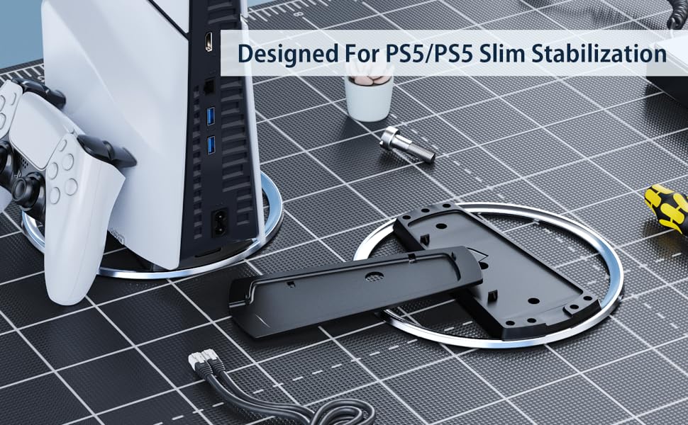 Vertical Stand for PS5/PS5 Slim Console, Non-Slip Base Stand ...