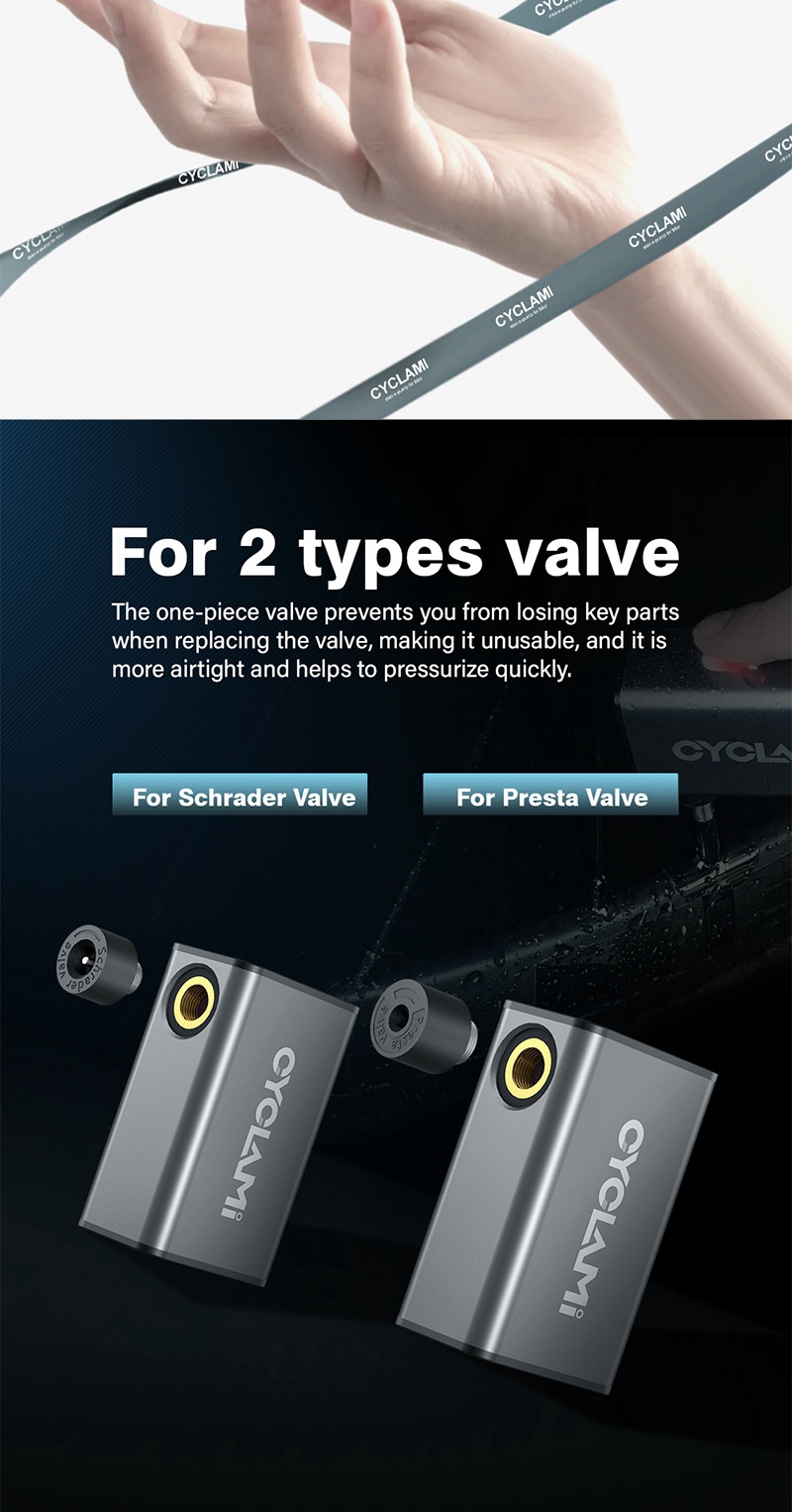 CYCLAMI A3 Mini Electric Air Pump 100 PSI Portable Bicycle Cordless FV ...