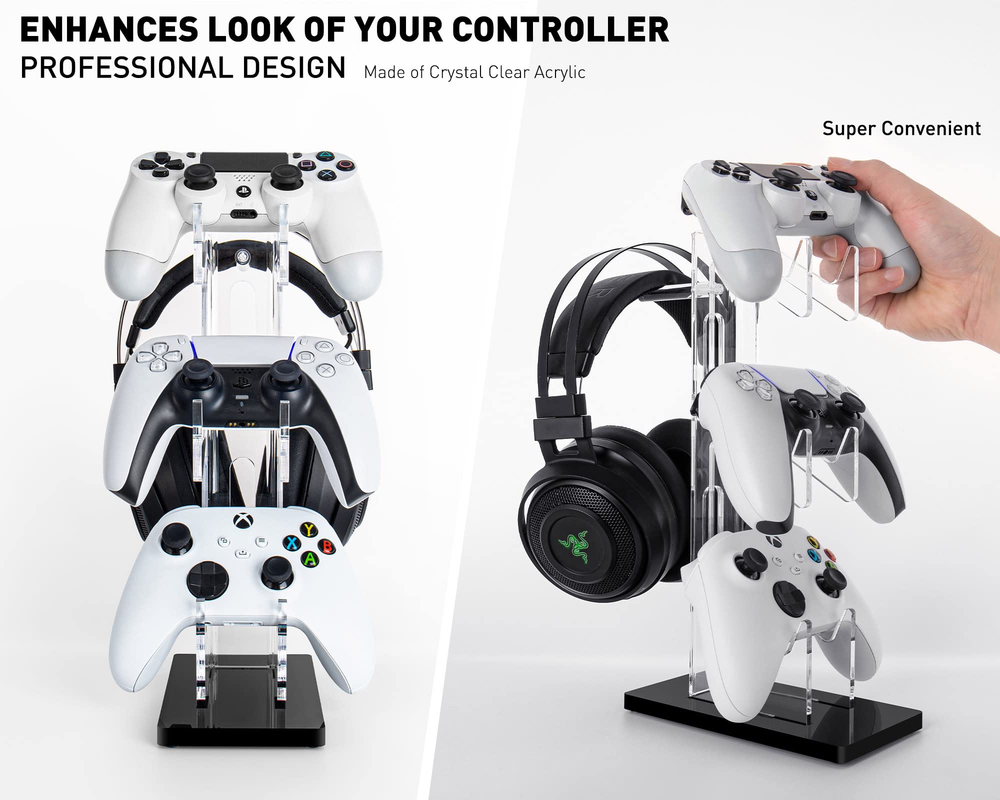 3 Tier Controller Holder Headset Stand Game Controller Acrylic Holder ...