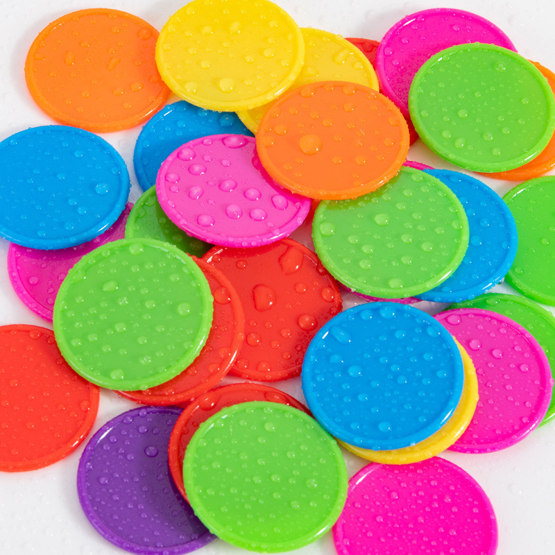 100 Pieces Per Set 37mm Big Size Tokens Chips Solid Color Game Currency ...