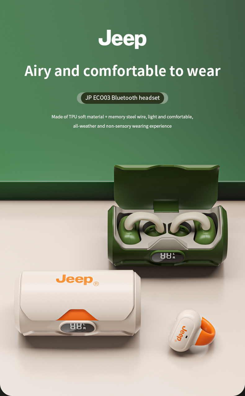 Jeep EC003 TWS True Wireless Earbuds Earclip Bluetooth 5.4 LED Display ...
